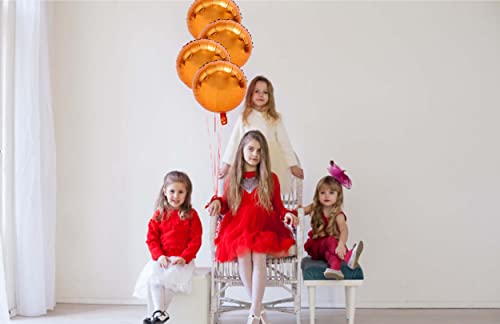 10 Pcs Round-Shaped Balloons 18 Inch Orange Foil Balloon Mylar Balloon Happy Birthday Balloons