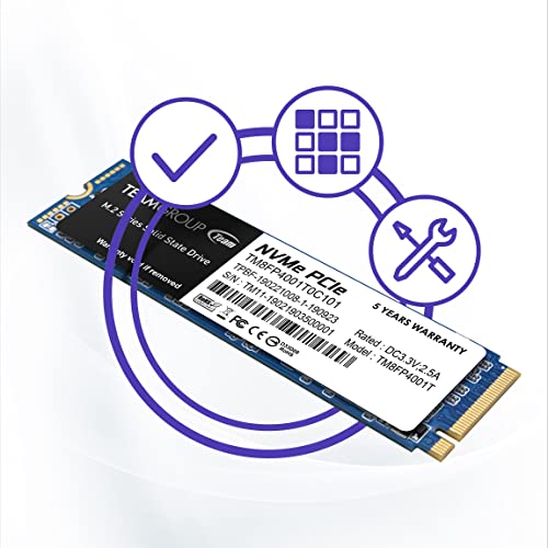 Team Group Compatible MP34 - Solid-State-Disk - 1 TB - PCI Express 3.0 x4 (NVMe)