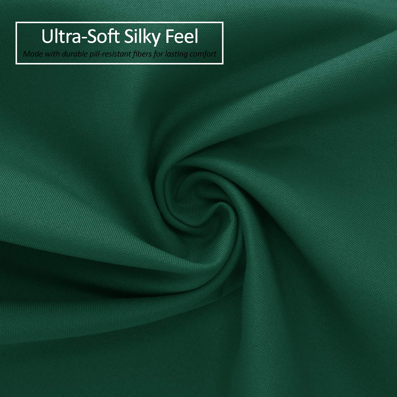 Nestl Soft Pillow Shams Set of 2 - Double Brushed Microfiber Pillow Covers - Hotel Style Premium Bed Pillow Cases, with 1.5” Decorative Flange, Standard 20"x26" - Hunter Green