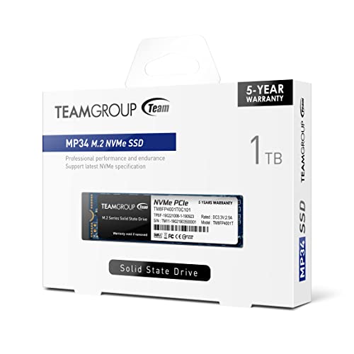 Team Group Compatible MP34 - Solid-State-Disk - 1 TB - PCI Express 3.0 x4 (NVMe)