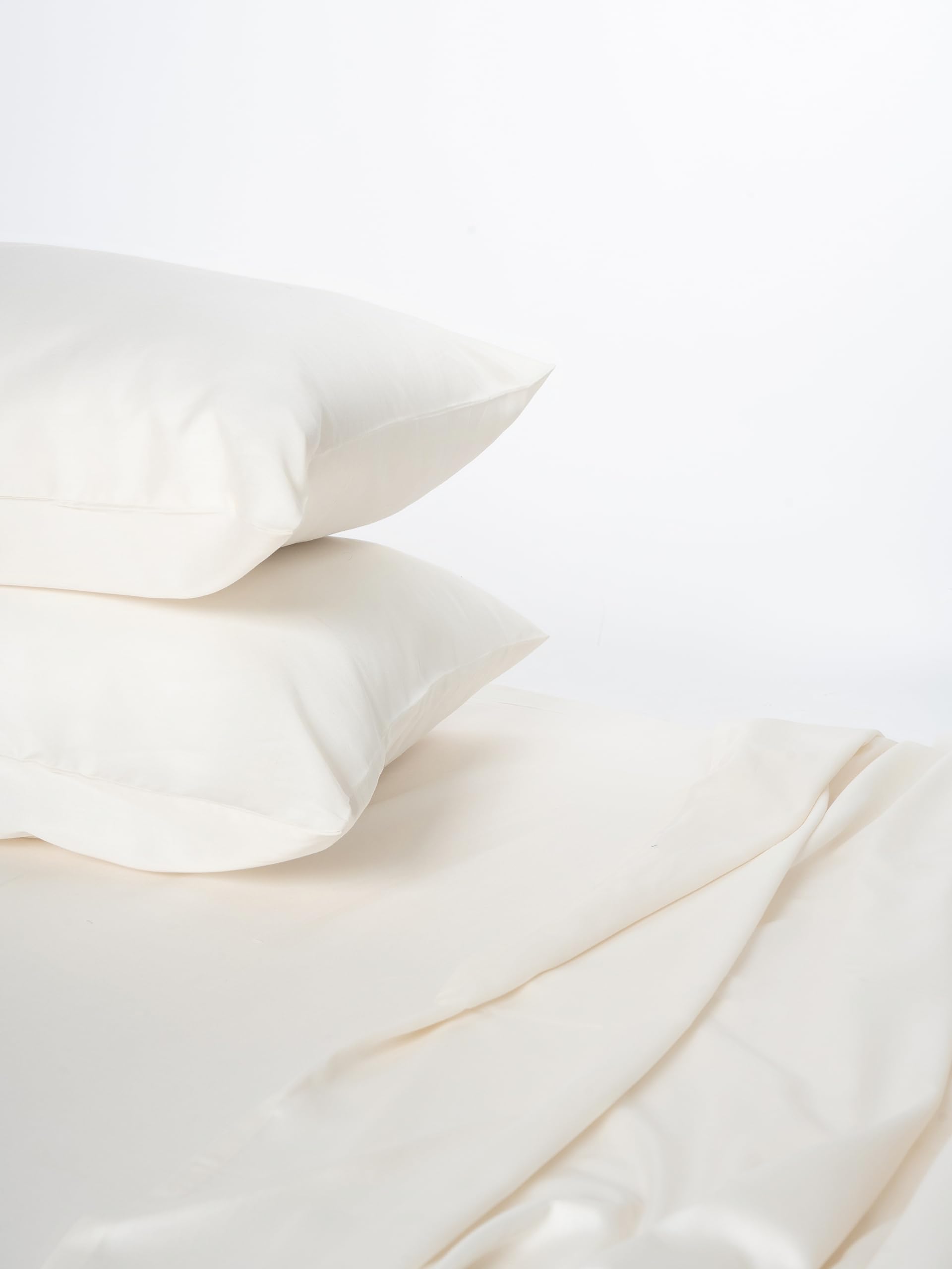 Treasure Kart- 1000 Thread Count Luxury Queen Size Sheets, 4 Piece Set (1 Flat Sheet, 1 Fitted Sheet & 2 Pillow Covers), 100% Egyptian Cotton, 18" Deep Pocket (Queen (U.S. Standard), Ivory)