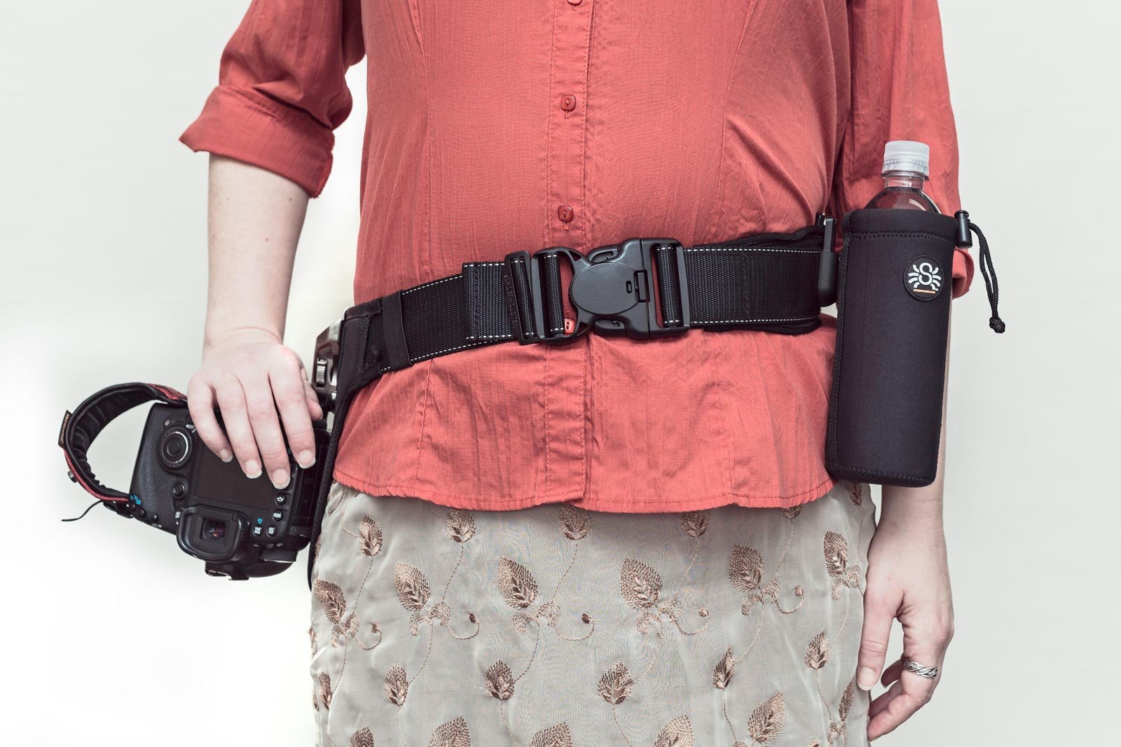 Spider Holster - SpiderMonkey Water Bottle Holder - Self Locking Belt Accessory Clip with Neoprene Drink Holster!