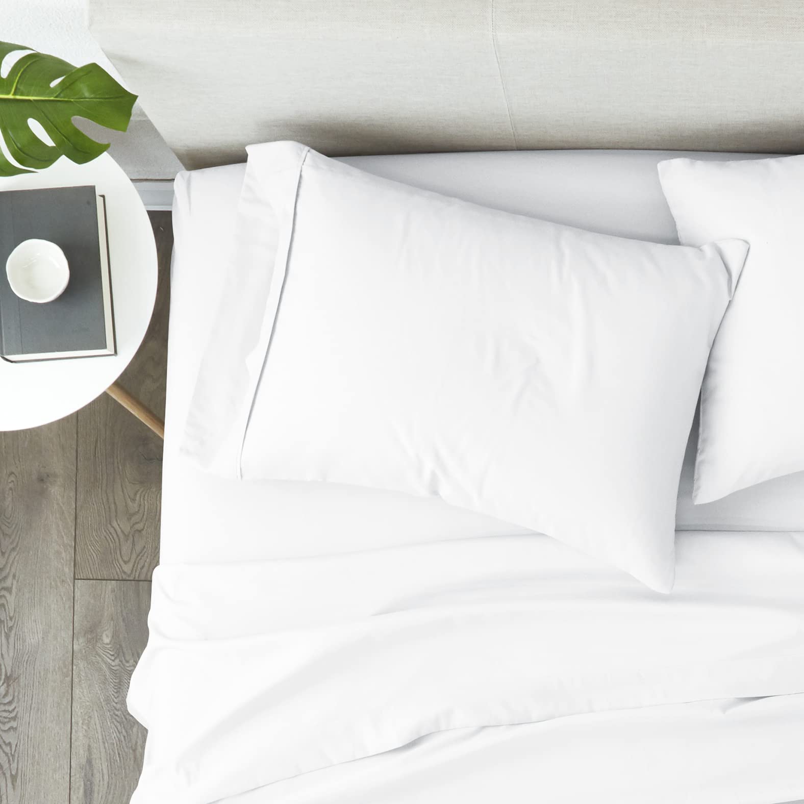 ienjoy Home Color Pillowcase Set, Solid, White, Standard