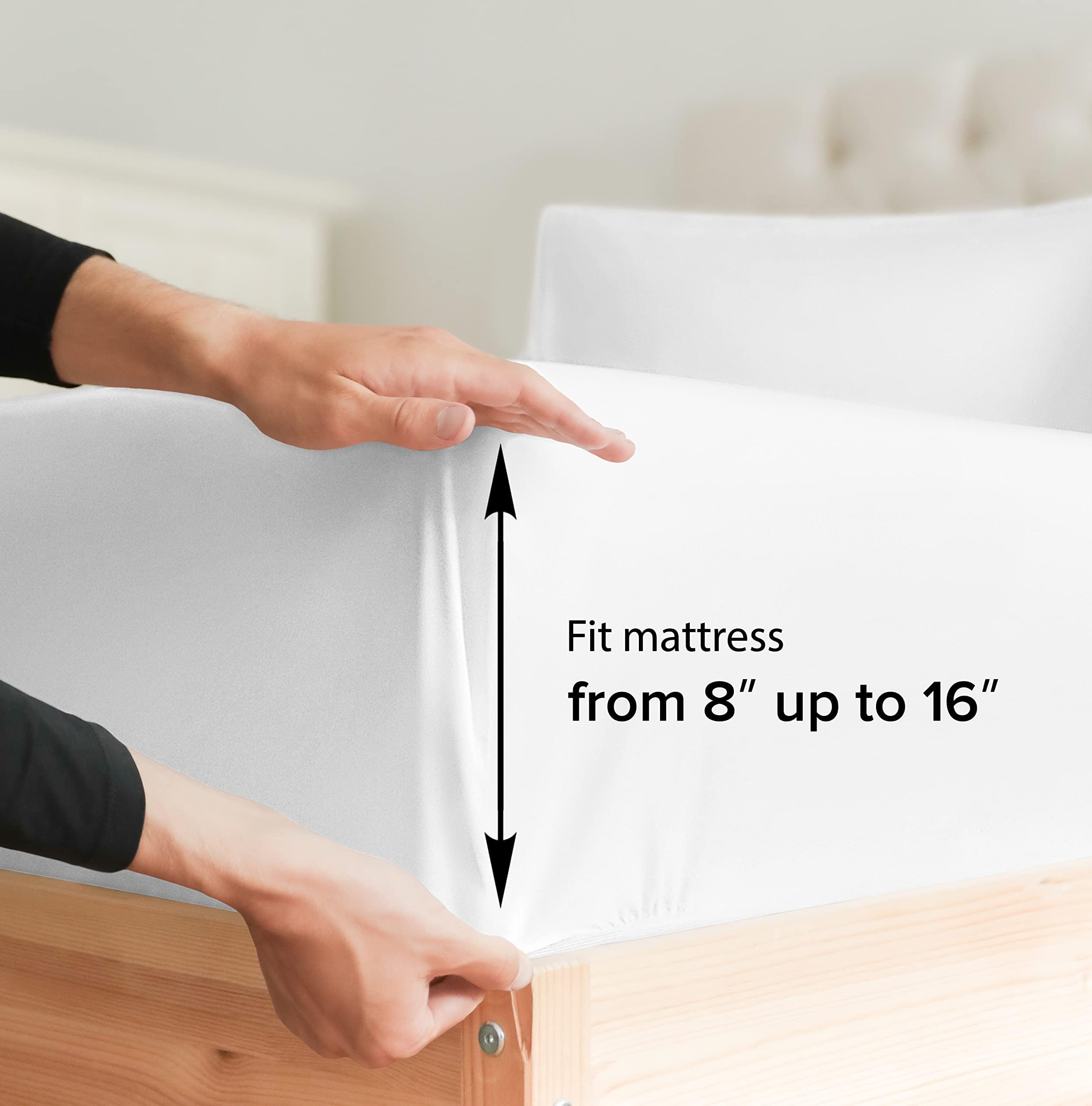 Treasure Kart- 1000 Thread Count Luxury Queen Size Sheets, 4 Piece Set (1 Flat Sheet, 1 Fitted Sheet & 2 Pillow Covers), 100% Egyptian Cotton, 18" Deep Pocket (Queen (U.S. Standard), Ivory)