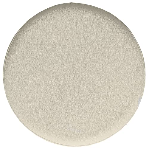 HFCNMY Stool Covers Round, 2 Pack Waterproof PU Round Bar Stool Covers with Elastic Bands Bar Chair Covers Bar Stool Seat Covers Washable Stool Cushion Slipcover for 13-14 Inch Chair(Beige)
