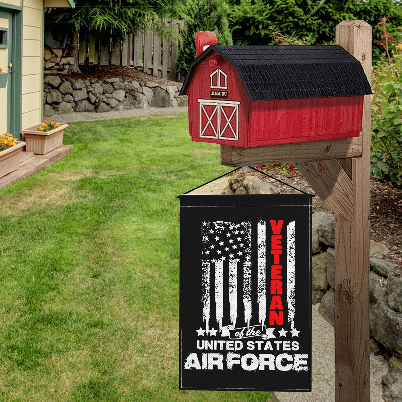 USA Air Force Veterans Garden Flag Yard Flags For Outside 12x18 Double Sided Burlap