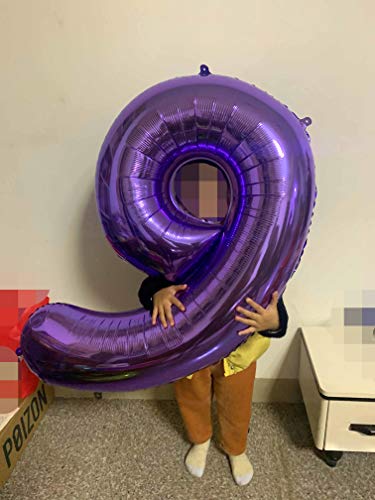 Purple 1 Balloons,40 Inch Birthday Foil Balloon Party Decorations Supplies Helium Mylar Digital Balloons (Purple Number 1)