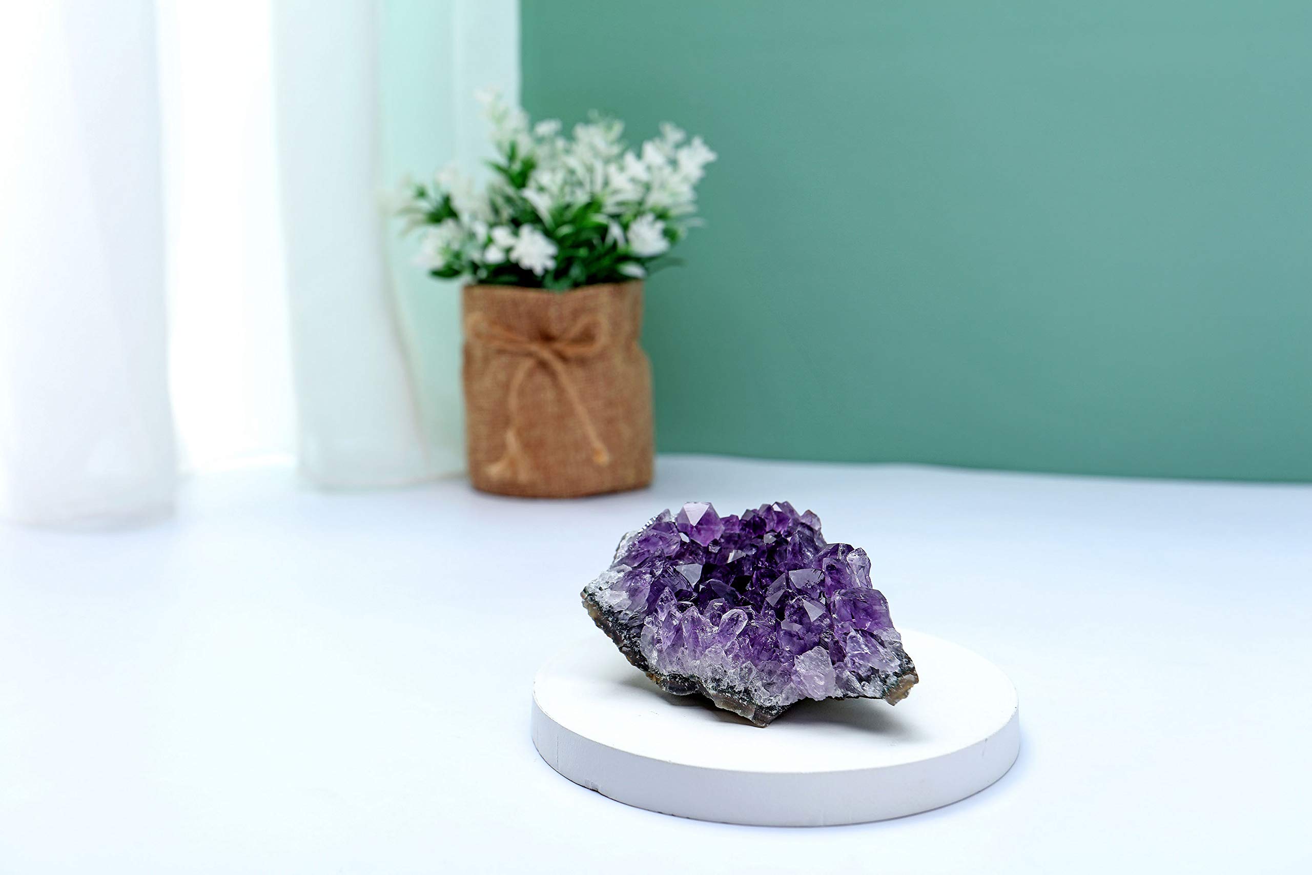 Jovivi Amethyst Clusters, Natural Raw Amethyst Geode Healng Crystals Stone Rock Crystal Cluster Druzy Gemstone Specimen for Witchcraft, 0.18 lb-0.33 lb
