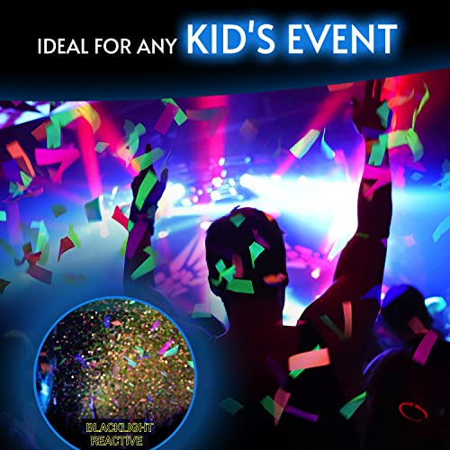 20000 Pieces Glow King Blacklight Reactive Paper Confetti | Premium UV Fluorescent Glow Party Supplies for Decorations and Birthdays | Ideal for Bachelorette, New Year, Wedding, and Events