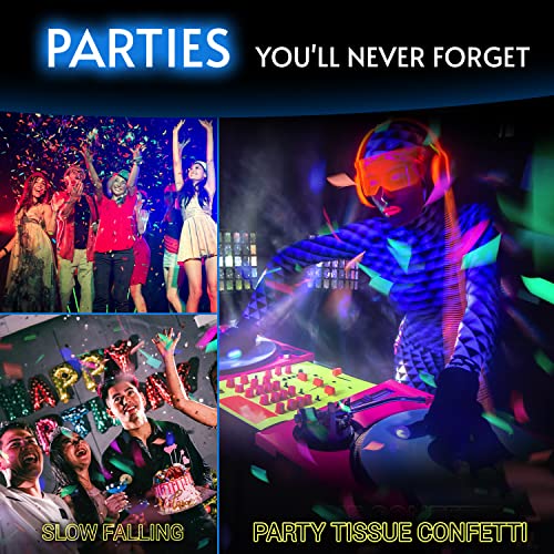 20000 Pieces Glow King Blacklight Reactive Paper Confetti | Premium UV Fluorescent Glow Party Supplies for Decorations and Birthdays | Ideal for Bachelorette, New Year, Wedding, and Events