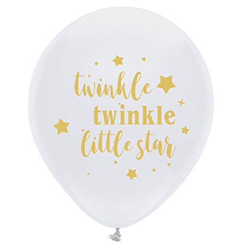 White Little Star Balloons, 12inch (16pcs) Boy or Girl Baby Shower or Birthday Party Decorations Supplies