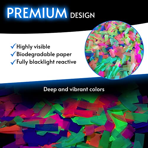 20000 Pieces Glow King Blacklight Reactive Paper Confetti | Premium UV Fluorescent Glow Party Supplies for Decorations and Birthdays | Ideal for Bachelorette, New Year, Wedding, and Events