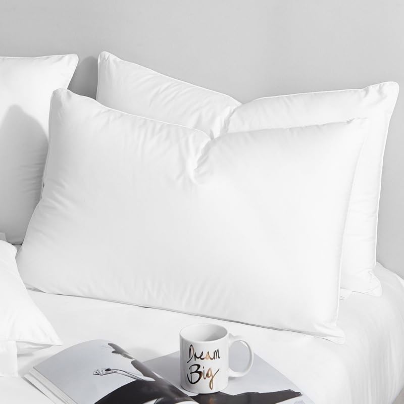 Joyching Standard Size Pillow Set of 4 Bed Pillows for Sleeping Hotel Down Alternative Pillows Cooling Neck Pillows for Side Sleepers (20x26 inches, 4 Pack)