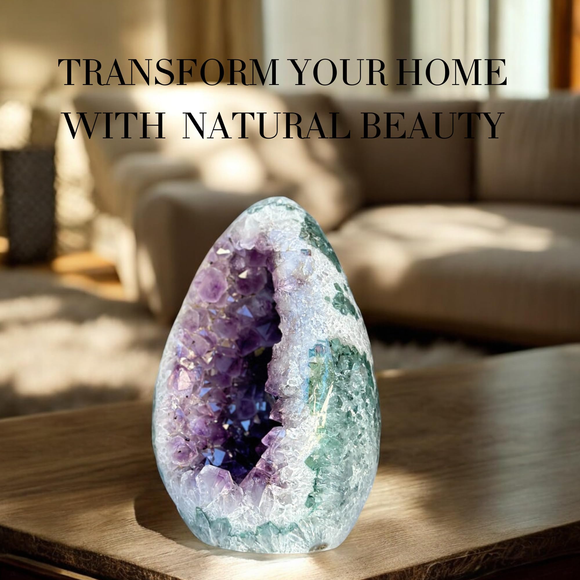 DEEP PURPLE PROJECT Large Amethyst Clusters 1 Lb to 1.7 Lb Quartz Crystal Geode Plus: Premium Gift Box Spiritual Healing Stone