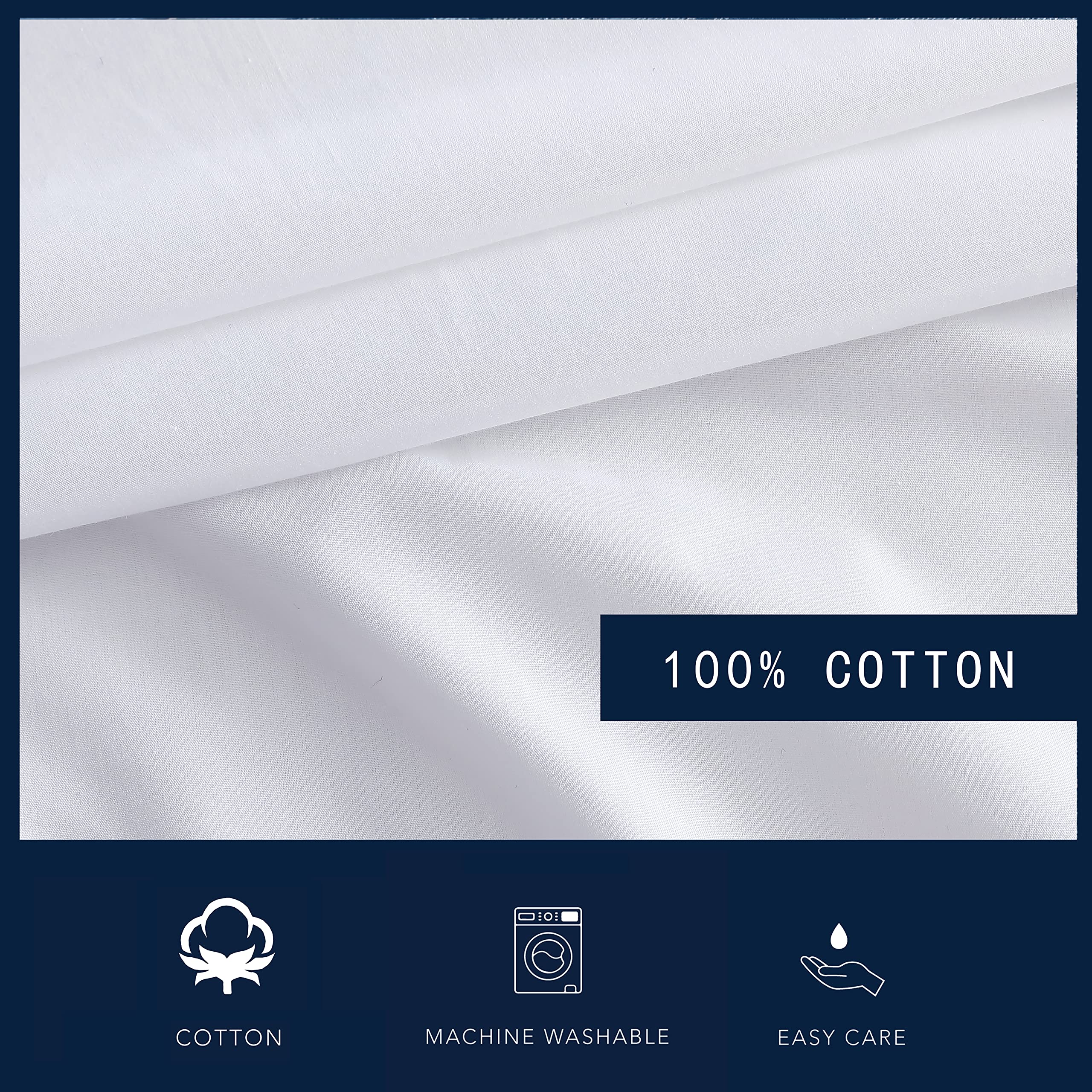 Nautica - Standard Pillowcase Set, Cotton Percale Bedding, Casual Home Decor (Solid White, 2 Piece)