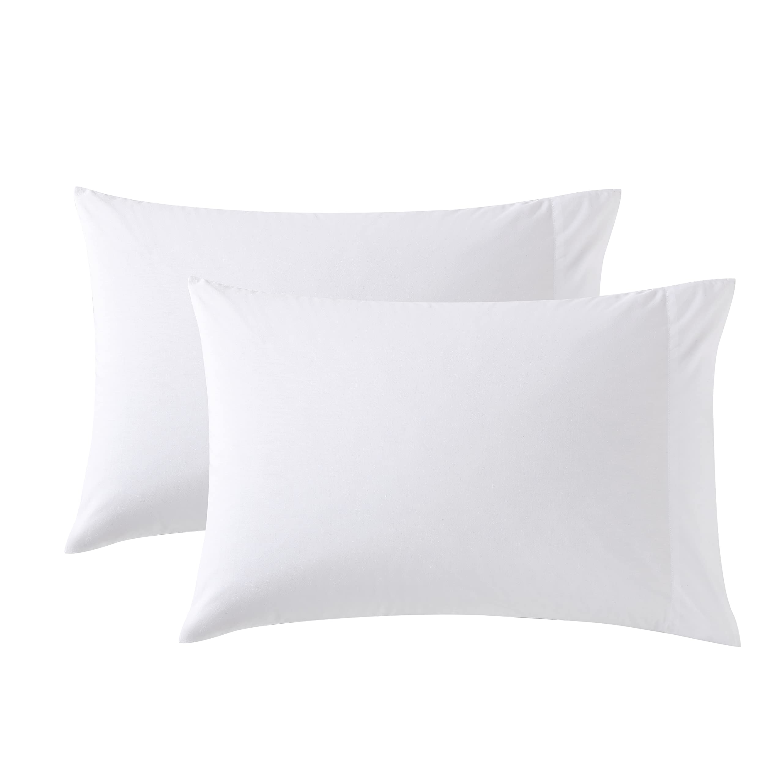 Nautica - Standard Pillowcase Set, Cotton Percale Bedding, Casual Home Decor (Solid White, 2 Piece)