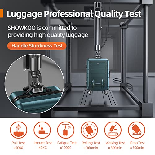 SHOWKOO Luggage PC+ABS Durable Expandable Hardside Suitcase with Double Spinner Wheels TSA Lock 24-Inch, Armygreen