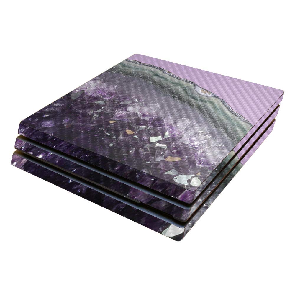 MightySkins Carbon Fiber Skin for Sony PS4 Pro Console - Amethyst Agate | Protective, Durable Textured Carbon Fiber Finish | Easy to Apply, Remove, and Change Styles | Made in The USA