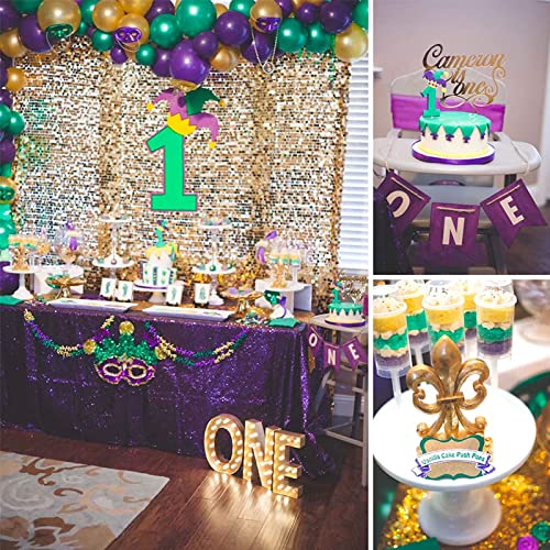 PartyWoo Purple Green Gold Balloons 50 pcs and Gold Foil Balloons 6 pcs