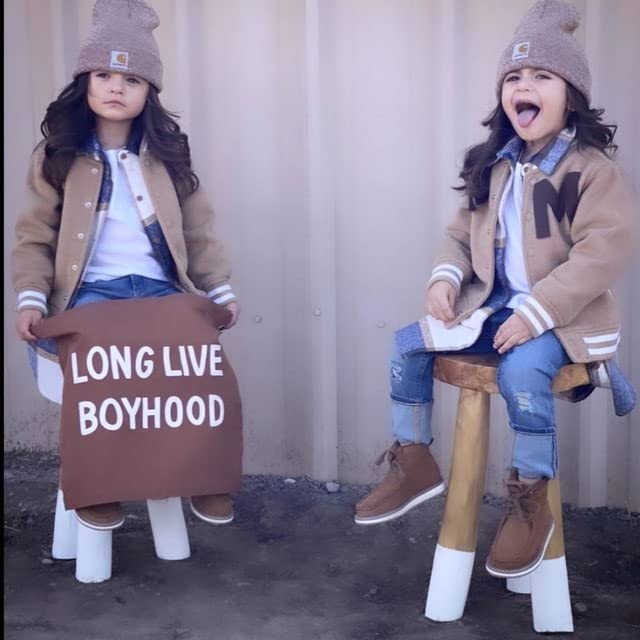 CHTech Long Live Boyhood Banner Wall Flag Wall Art for Nursery Modern Kids Room Decor Kids Banner Brown Flag