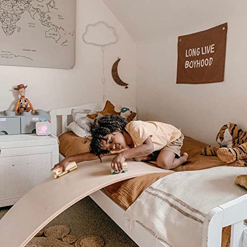 CHTech Long Live Boyhood Banner Wall Flag Wall Art for Nursery Modern Kids Room Decor Kids Banner Brown Flag