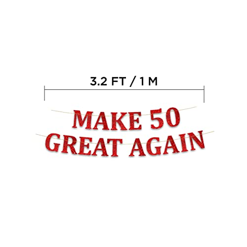 Funny 50th Birthday Party Red Banner - Happy 50th Wedding Anniversary Decorations - Milestone Birthday Party Decorations