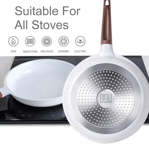 MGC 11 inch Skillet With Lid,PFOA&PTFE Free Ceramic Nonstick Frying Pan,Oven and Dishwasher Safe, Professional Cookware German Compatible with All Stovetops
