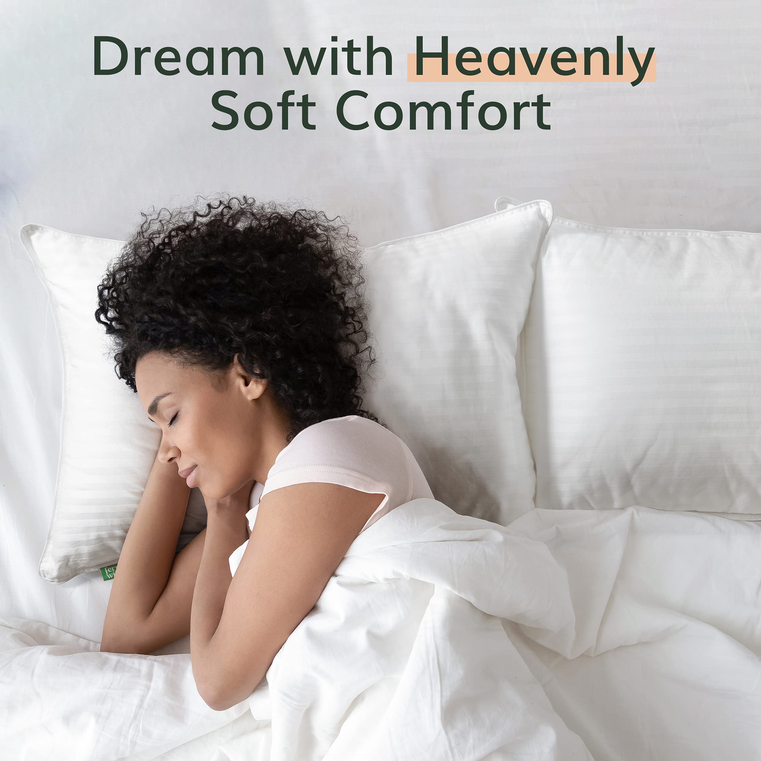 Premium Bed Pillows - Standard Size Set of 2, 20"x26", Luxury Cooling Hotel Quality, Down Alternative Fill for Comfort & Support - Ideal for Side, Back, and Stomach Sleepers
