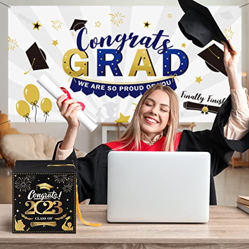 PRETYZOOM Graduation Card Box 2023 Graduation Party Decoration - Congrats You Did It Graduation Ceremony or Birthday Party Supply