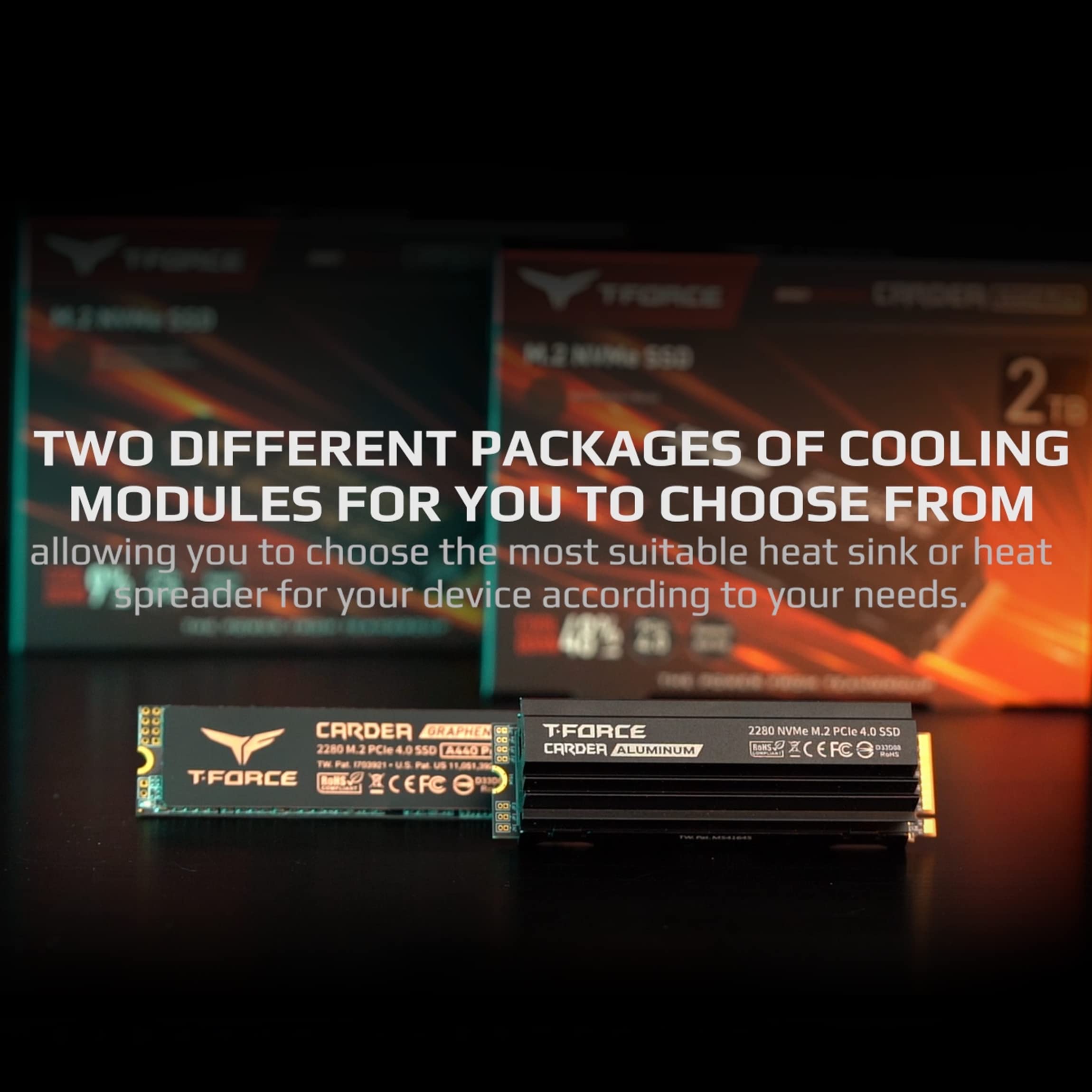 TEAMGROUP T-Force CARDEA A440 Pro Graphene Heatsink 4TB DRAM SLC Cache 3D TLC NAND NVMe Phison E18 PCIe Gen4x4 M.2 2280 Gaming Internal SSD Works with PS5 Read/Write 7400/7000MB/s