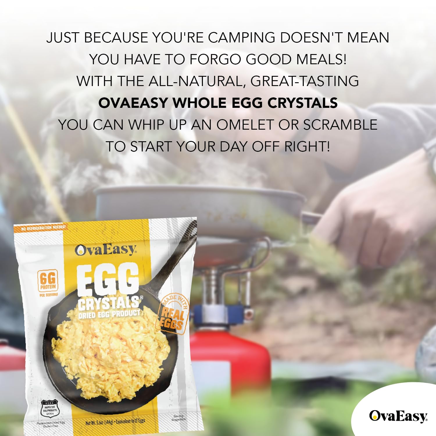 Ova Easy Dehydrated Egg Crystals, 5.1oz Bag, 12 packs