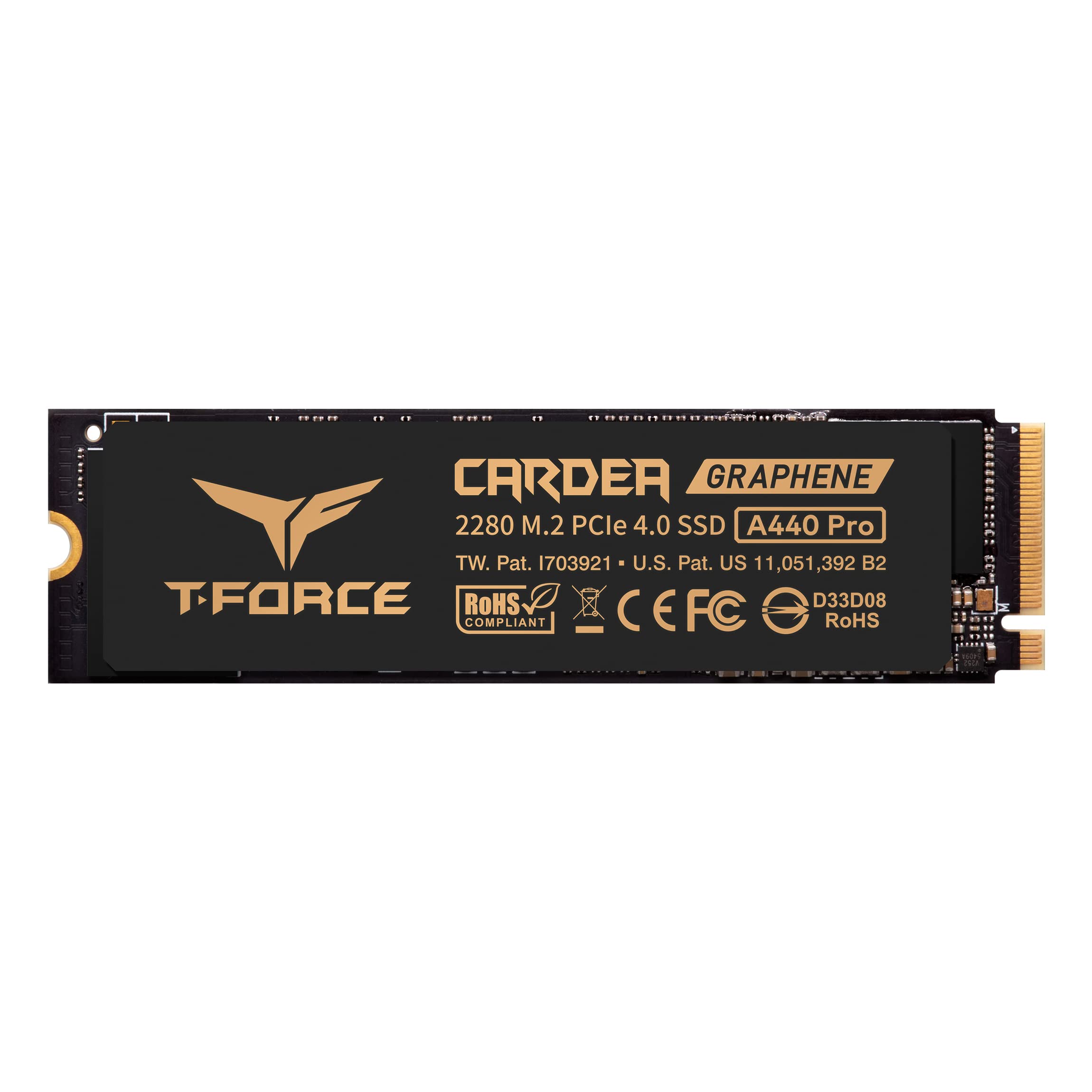 TEAMGROUP T-Force CARDEA A440 Pro Graphene Heatsink 4TB DRAM SLC Cache 3D TLC NAND NVMe Phison E18 PCIe Gen4x4 M.2 2280 Gaming Internal SSD Works with PS5 Read/Write 7400/7000MB/s
