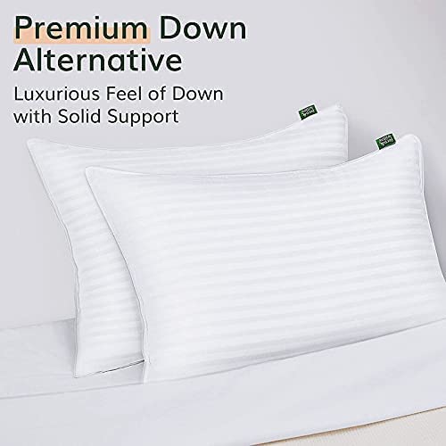 Premium Bed Pillows - Standard Size Set of 2, 20"x26", Luxury Cooling Hotel Quality, Down Alternative Fill for Comfort & Support - Ideal for Side, Back, and Stomach Sleepers