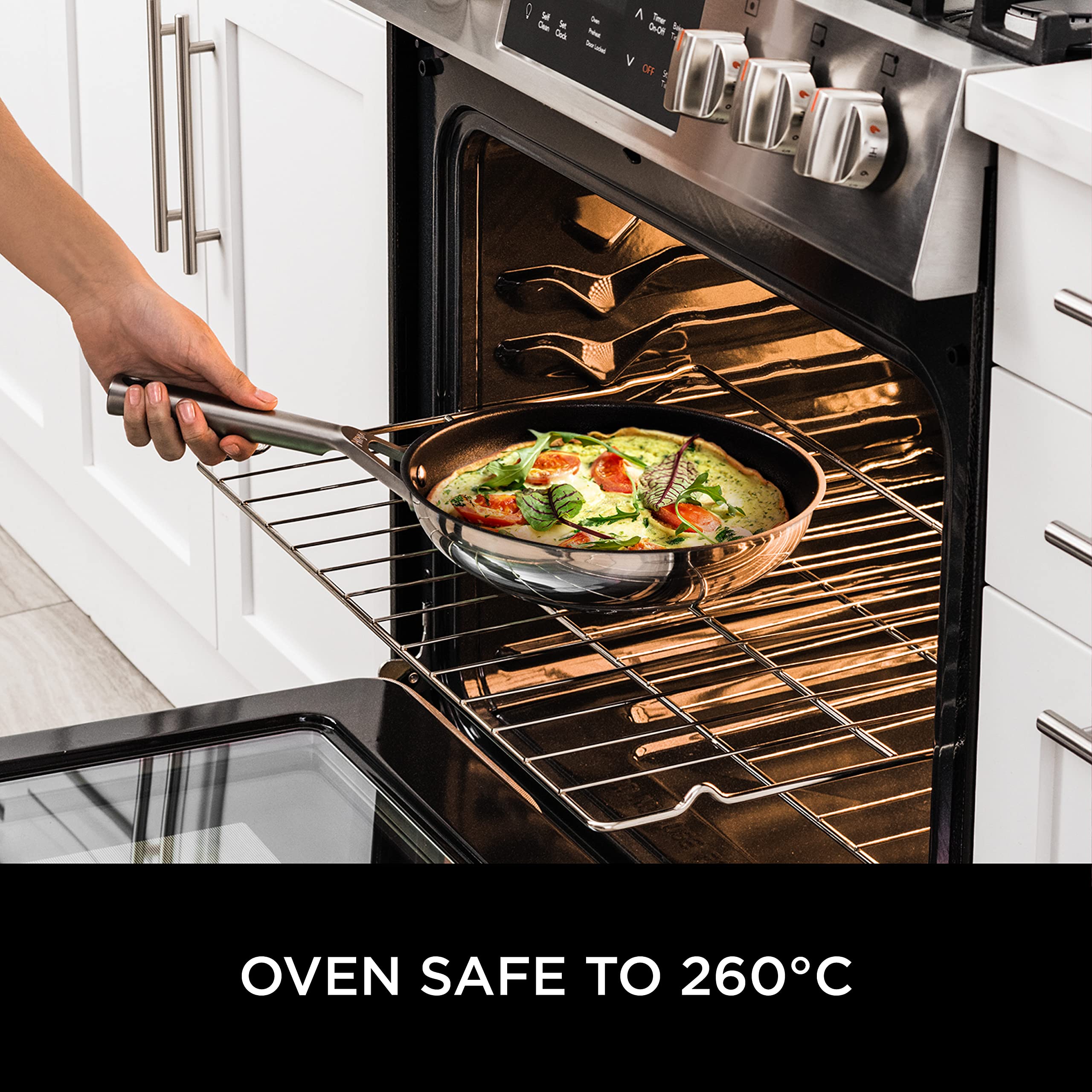 Ninja ZEROSTICK Stainless Steel Cookware 3-Piece Saucepan Set with Glass Lids, Long Lasting, Non-Stick Saucepans (16, 18 & 20cm), Induction Compatible, Oven Safe to 260°C, C63000UK