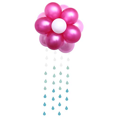 Framendino, Gradient Blue Raindrop Paper Garland Decorations Bunting Rain Drop Banners for Baby Shower April Showers