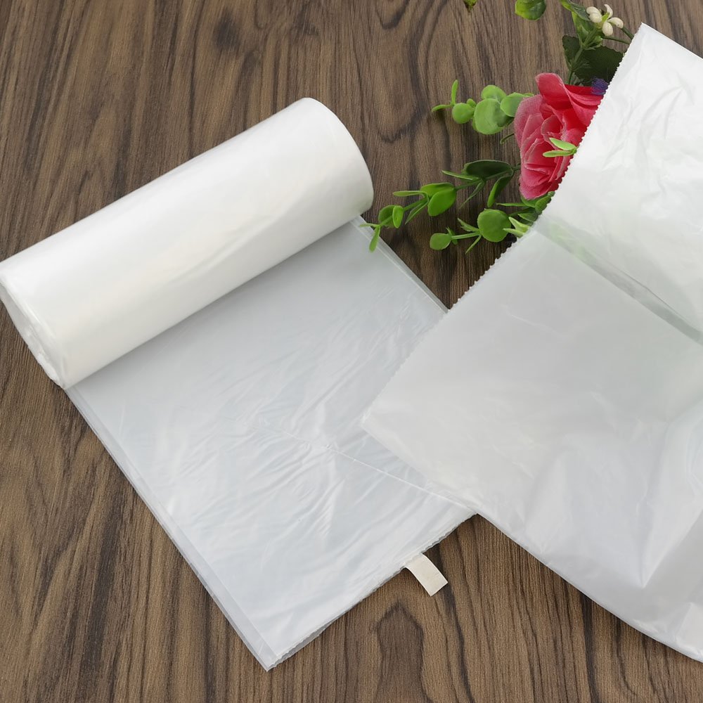 Nicesh 1.6 Gallon Small Trash Bags, Black, Clear and White, 75 Counts