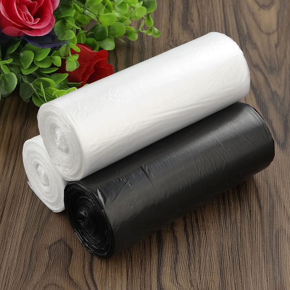 Nicesh 1.6 Gallon Small Trash Bags, Black, Clear and White, 75 Counts