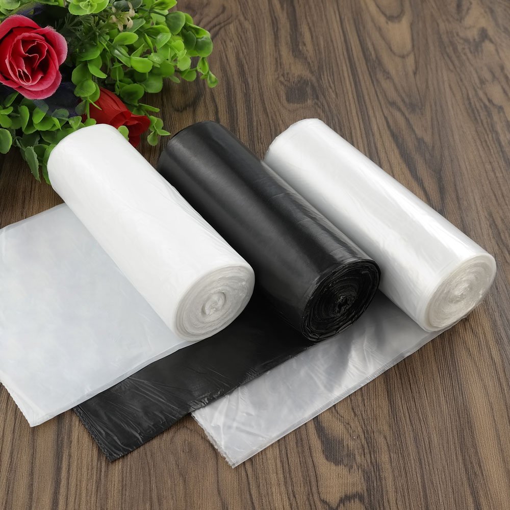 Nicesh 1.6 Gallon Small Trash Bags, Black, Clear and White, 75 Counts