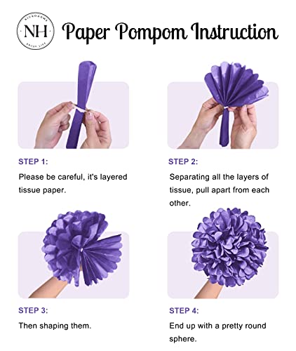 NICROHOME Baby Shower Decorations, 16PCS Sage Green, Bright Orange Tissue Paper Pom Poms for Birthday, Wedding, Spring Summer Party