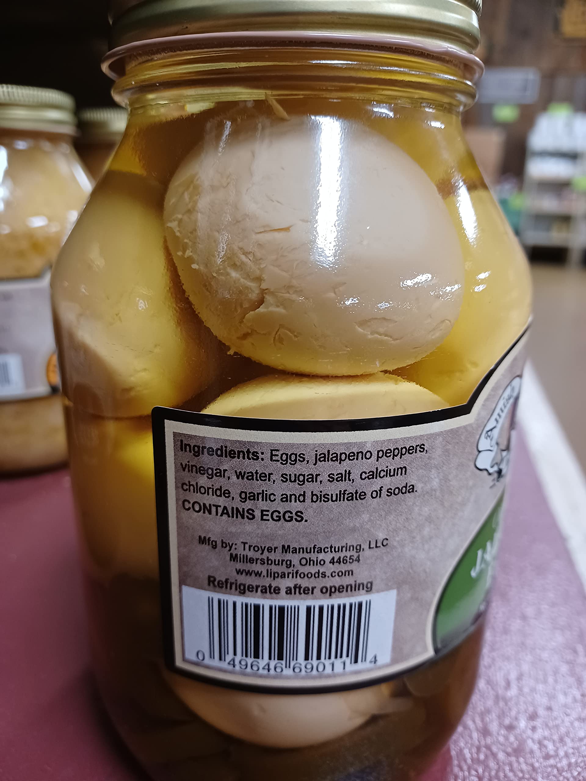 Amish Wedding All Natural Pickled Jalapeno Eggs, 32 oz jar
