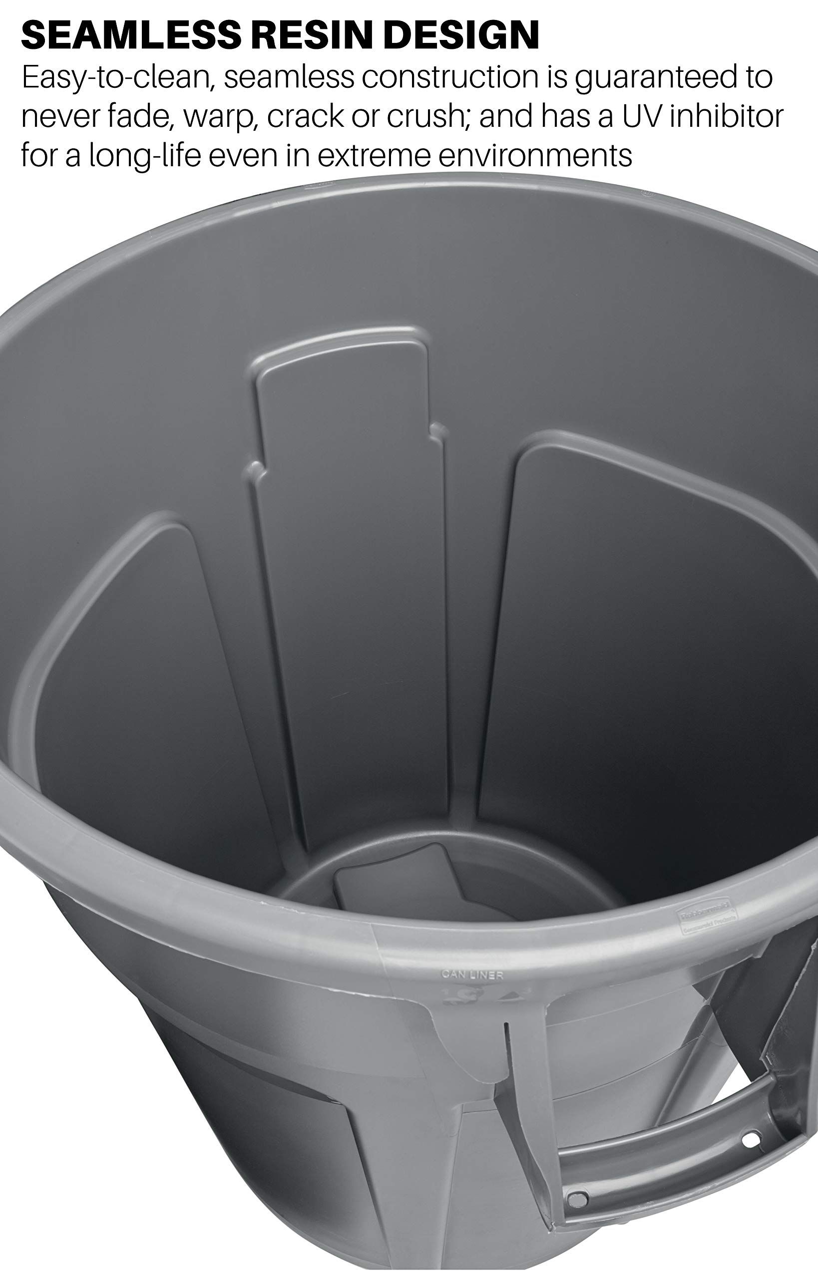 Rubbermaid Commercial Products BRUTE Heavy-Duty Round Trash Can with Venting Channels, 20-Gallon, Black, Waste Container for Landscapers/Construction Sites/Restaurants/Offices/Warehouses/Home/Driveway