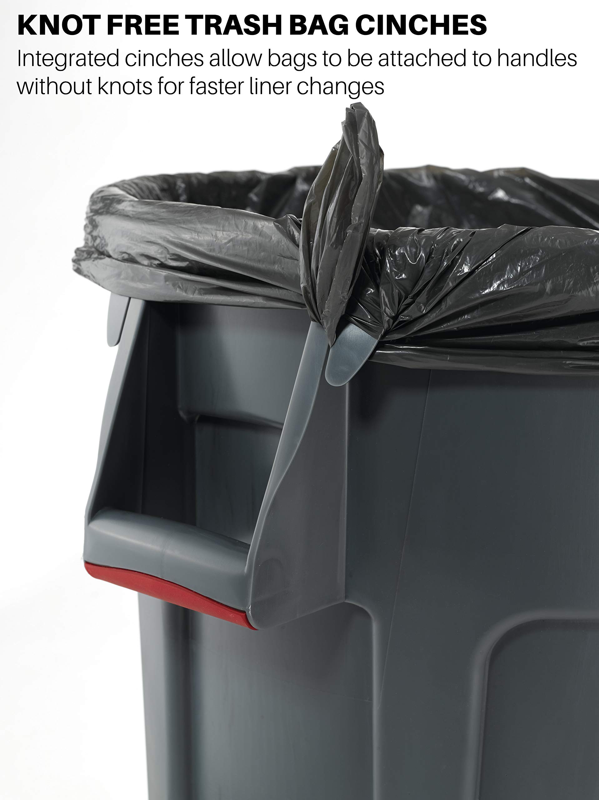 Rubbermaid Commercial Products BRUTE Heavy-Duty Round Trash Can with Venting Channels, 20-Gallon, Black, Waste Container for Landscapers/Construction Sites/Restaurants/Offices/Warehouses/Home/Driveway