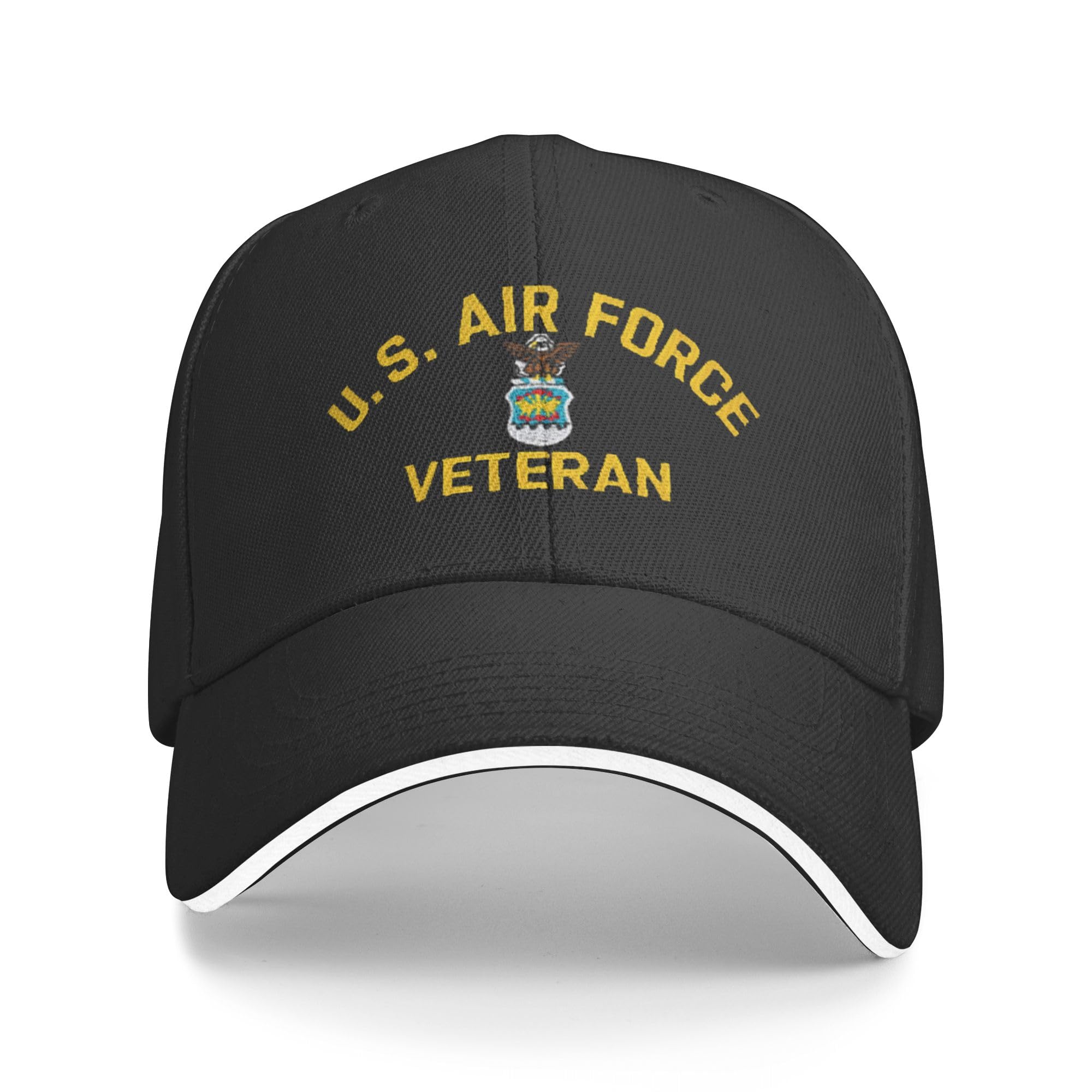 U.S. AIR Force Veteran Unisex Classic Baseball Cap Sandwich Cap Plain Dad Cap Adjustable Casquette Hat Black
