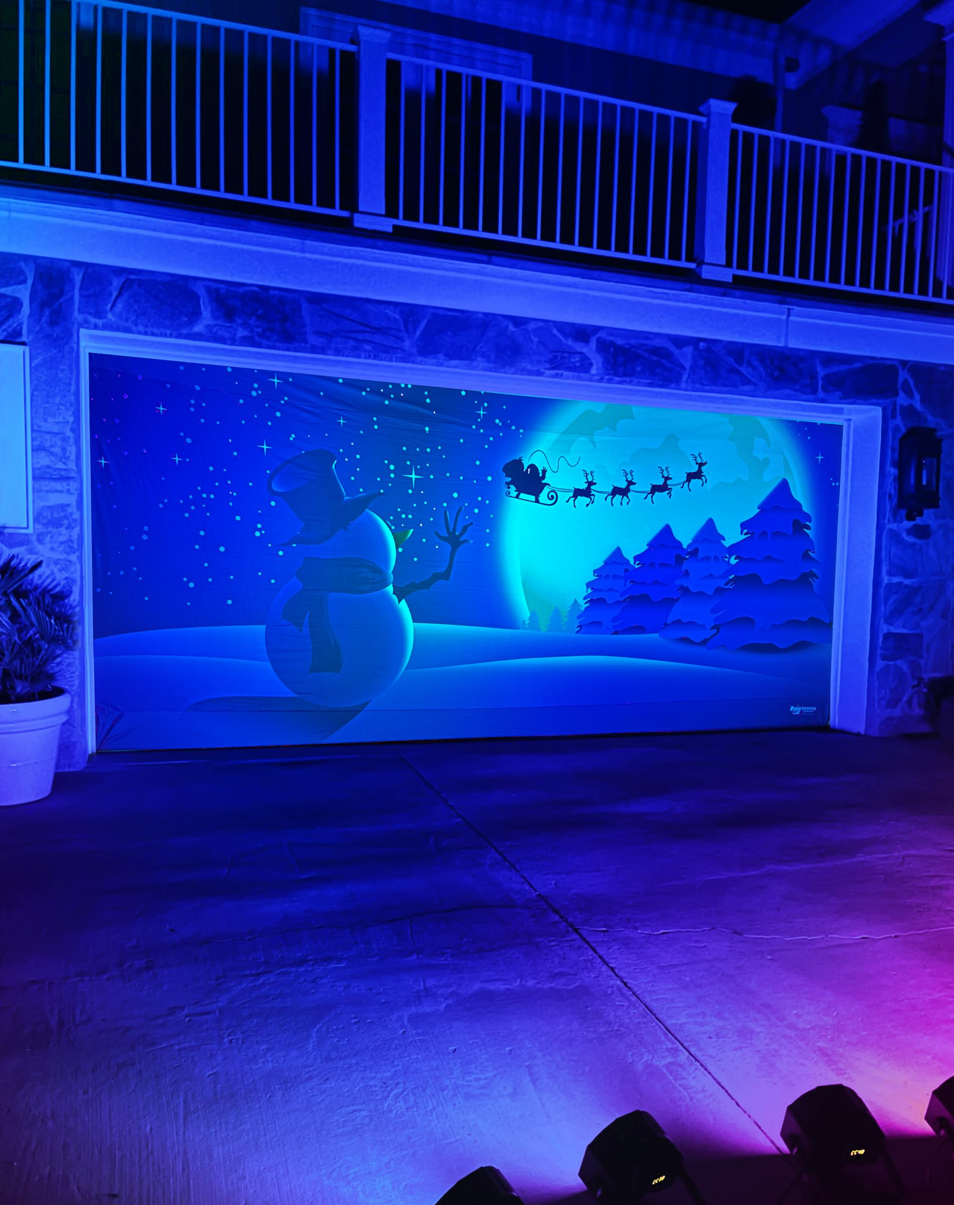 Spirit Halloween Snowman Garage Double Door Cover | Outdoor Decoration | Durable & Easy-to-Use | Halloween Décor