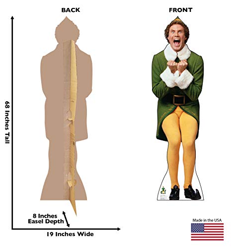 Advanced Graphics Buddy The Elf Excited Life Size Cardboard Cutout Standup - Elf (2003 Film)