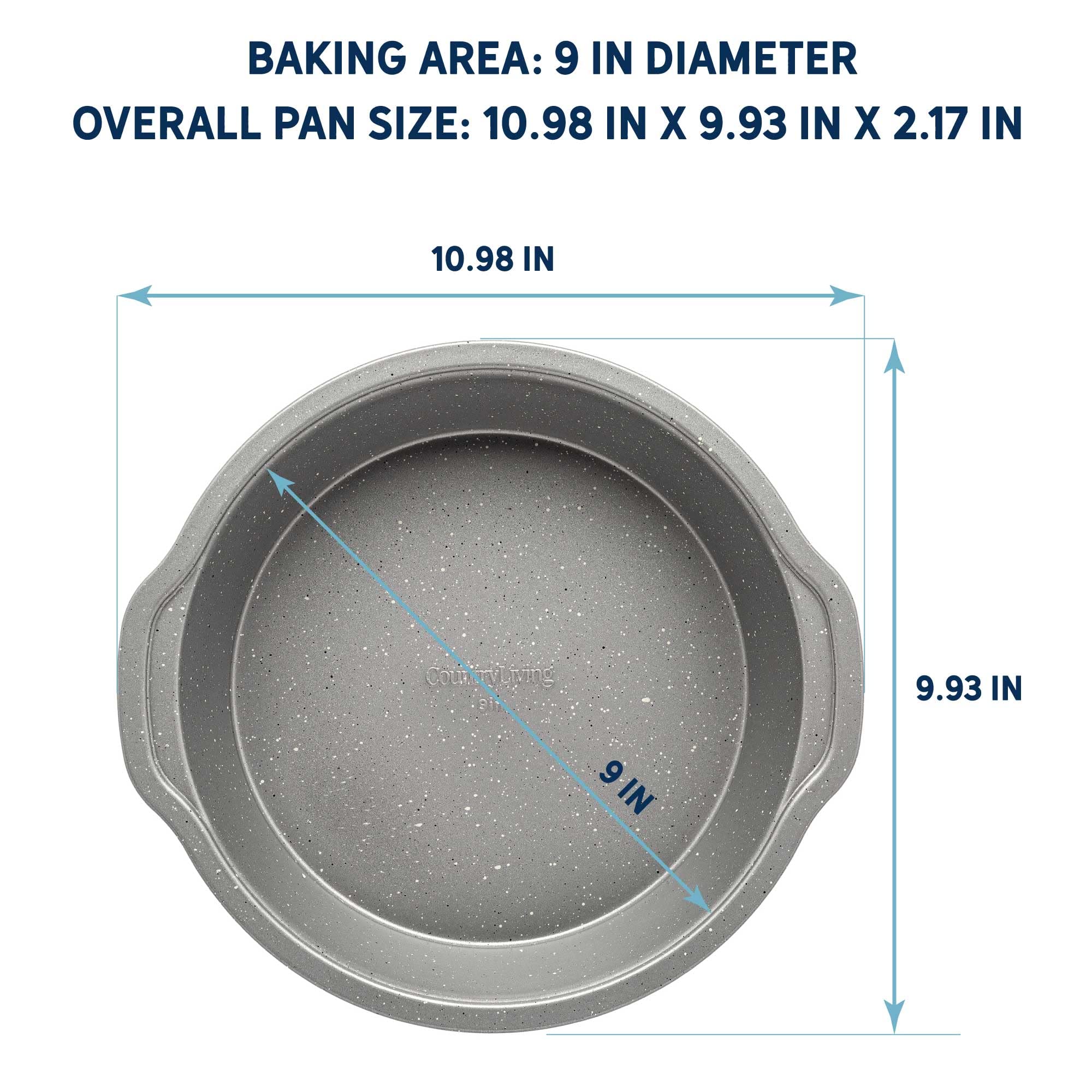Country Living Nonstick Loaf Pan, Heavy Duty Carbon Steel with Quick Release Coating, Made without PFOA, Dishwasher Safe, 2-Pack Bakeware Set, 9-Inch x 5-Inch, Gray Speckle