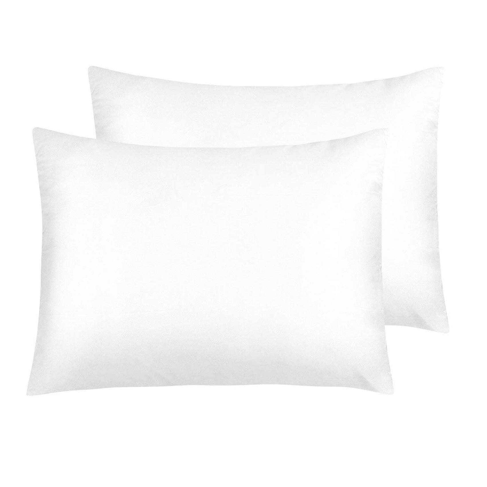 NTBAY Zippered Satin Pillow Cases for Hair and Skin, Luxury Standard Hidden Zipper Pillowcases Set of 2, 20x26 Inches, Pure White