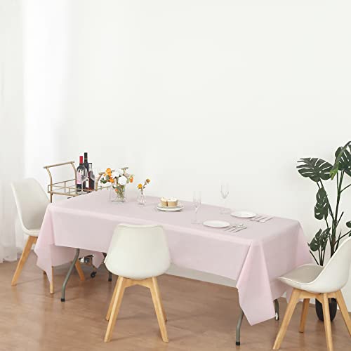 Evershine (12-Pack) Heavy Duty Plastic Table Covers Tablecloth (Reusable) (Rectangle 54" X 108", Pink)