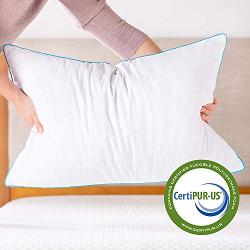 LINENSPA Two Pack Shredded Gel Memory Foam Pillow – Cooling Bed Pillow – Side, Stomach, and Back Sleepers – Pack of 2 – Standard