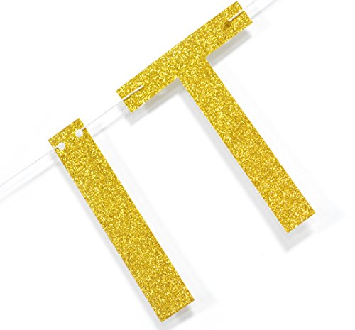 Qttier™ Let's Get It Poppin' Gold Glitter Banner for Baby Shower Popcorn Buffet Wedding Reception Decorations